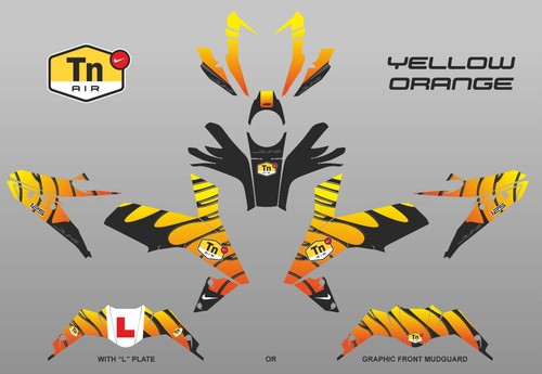 KTM Duke 125 390 Nike TN Yellow Orange Graphics Decals Stickers kit R ...