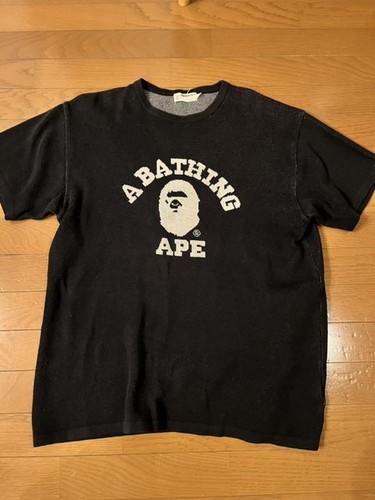 A BATHING APE T-shirt XLsize black monkey white letters APE | eBay