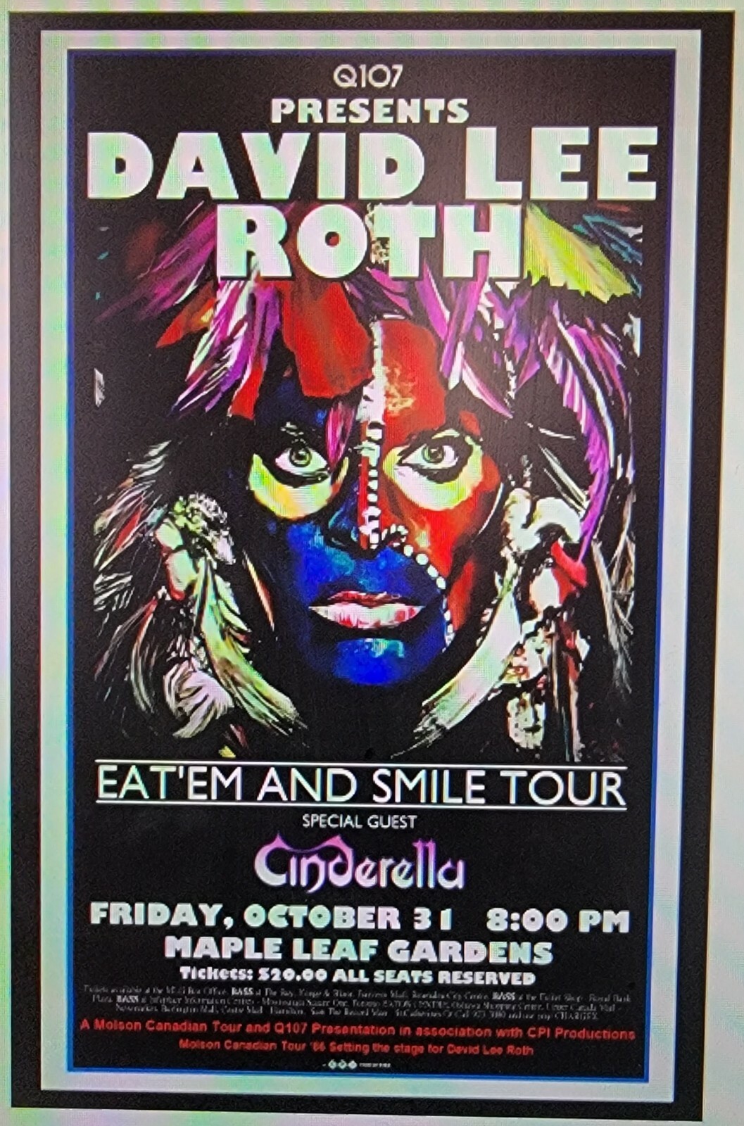 David Lee Roth Eat Them And Smile Touronto Tour Poster | eBay