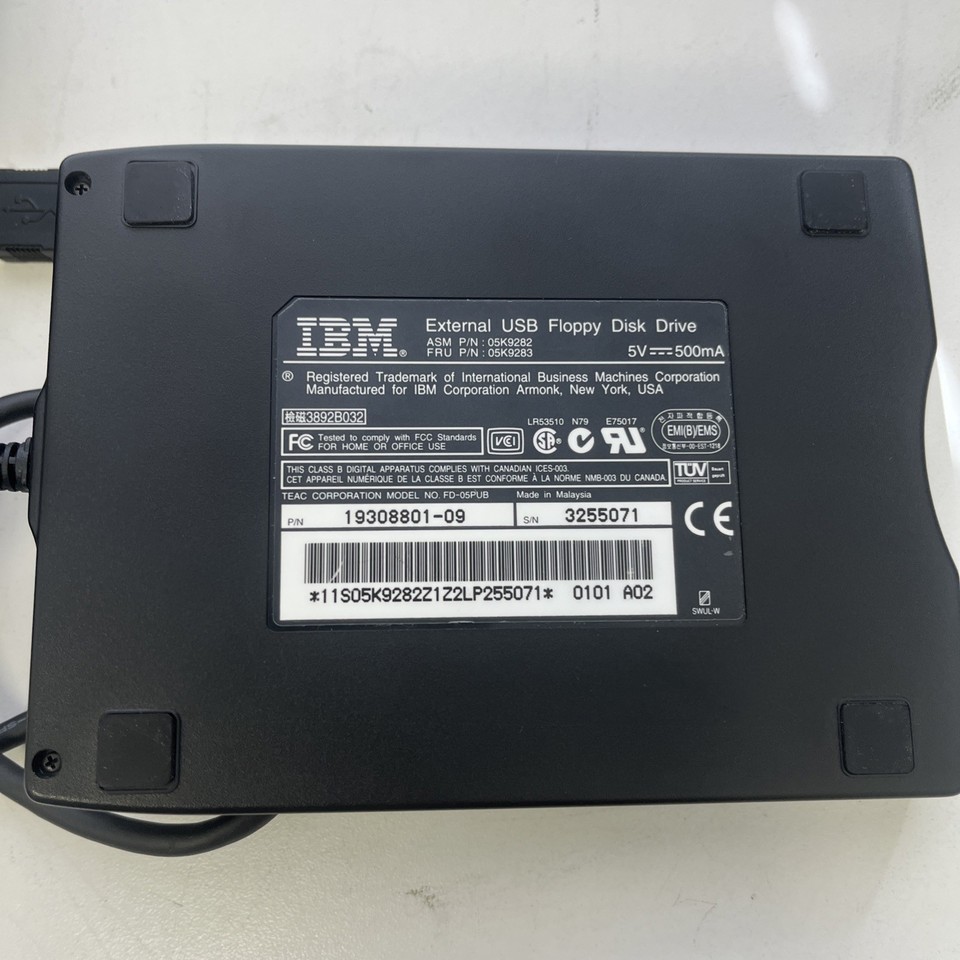 IBM 3.5" Floppy Disk Drive Portable External USB 1.44 MB 3.5 in (no ...