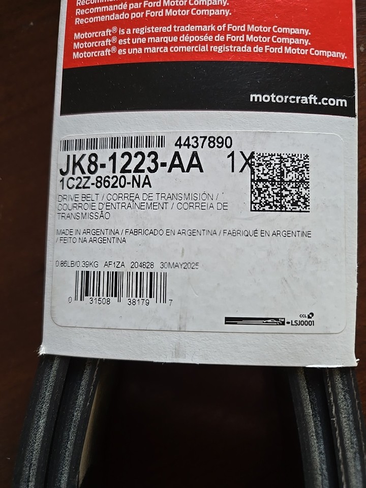 Ford Motorcraft JK8-1223-AA Drive Belt 1C2Z-8620-NA Serpentine Ford 7.3L Engine | eBay