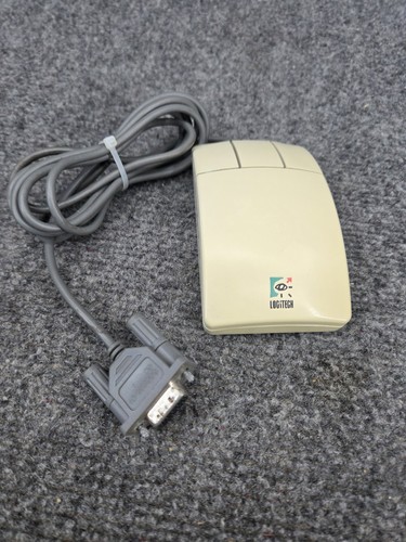 Vintage Logitech MD15L-9F 3 Button 9-Pin Serial Computer Ball Mouse ...