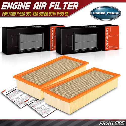 2Pcs Engine Air Filter for Ford F-250 350 450 550 Super Duty F-53 F-59 ...