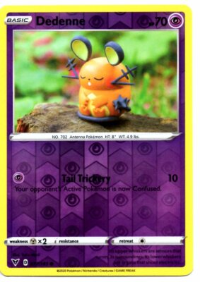 Pokemon Card DEDENNE Rare Reverse Holo 077/185 VIVID VOLTAGE NM/M ...