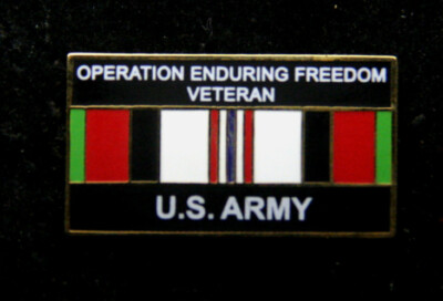 OPERATION ENDURING FREEDOM VETERAN OEF RIBBON LAPEL PIN AFGANISTAN WAR ...