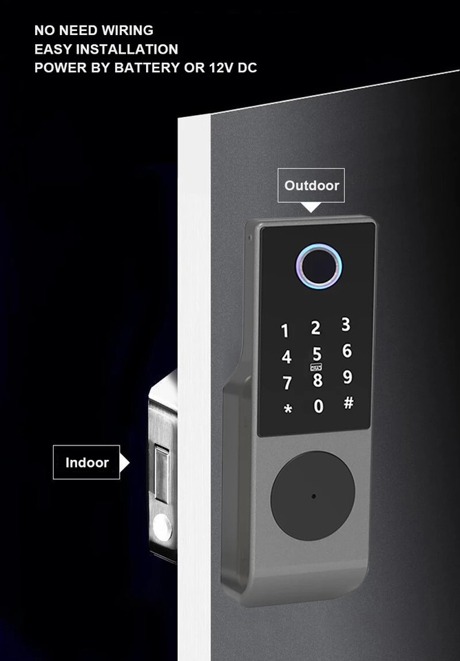 Waterproof Smart Lock Wifi Double Side Fingerprint Lock Gate Electronic ...