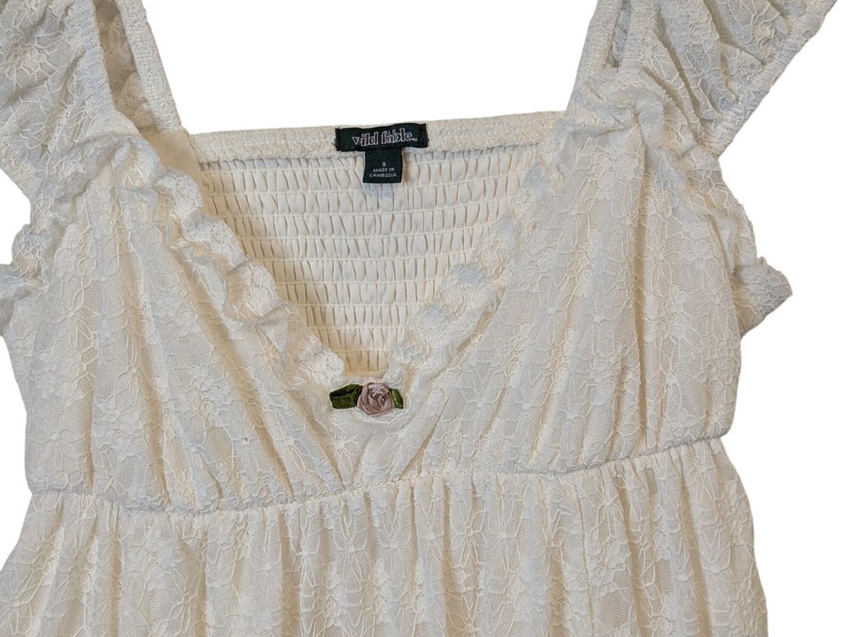 Wild Fable Babydoll Dress size S Sweetheart Romantic Short Lace Ruffle ...