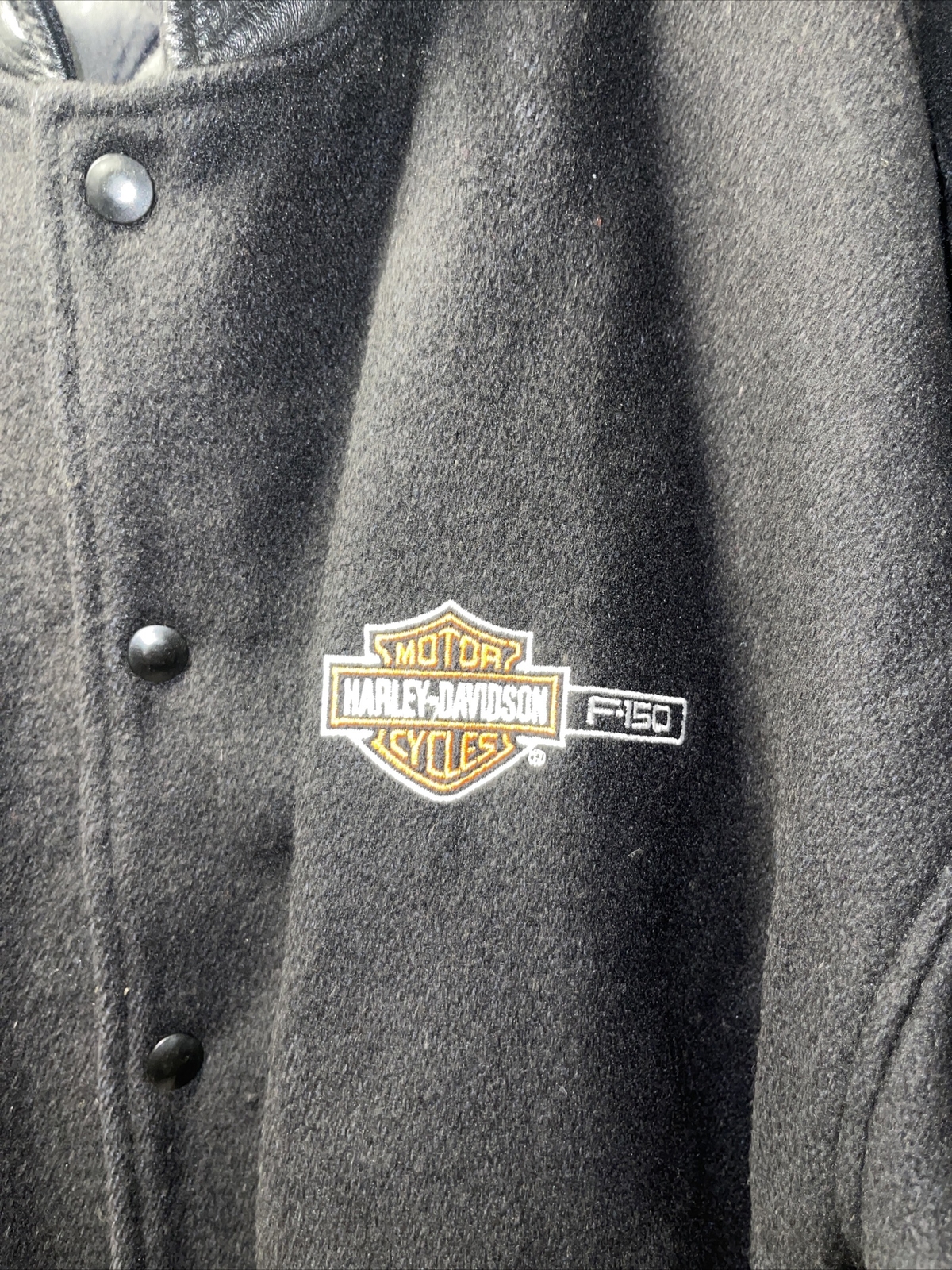 Harley Davidson F150 Varsity Jacket Leather Wool Mens… - Gem