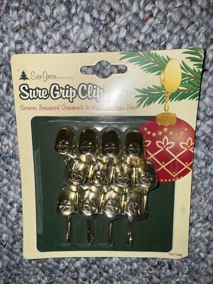 Ever-Green Radko Season Sure Grip 12 GOLD Christmas Ornament Clips NEW ...
