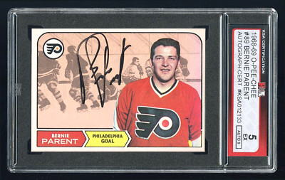 1968 O-Pee-Chee #89 Bernie Parent Autographed Signed Centered Vending ...