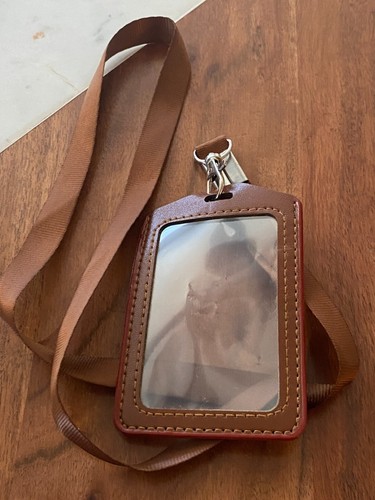 Brown ID Card ID Badge Holder on Lanyard | eBay