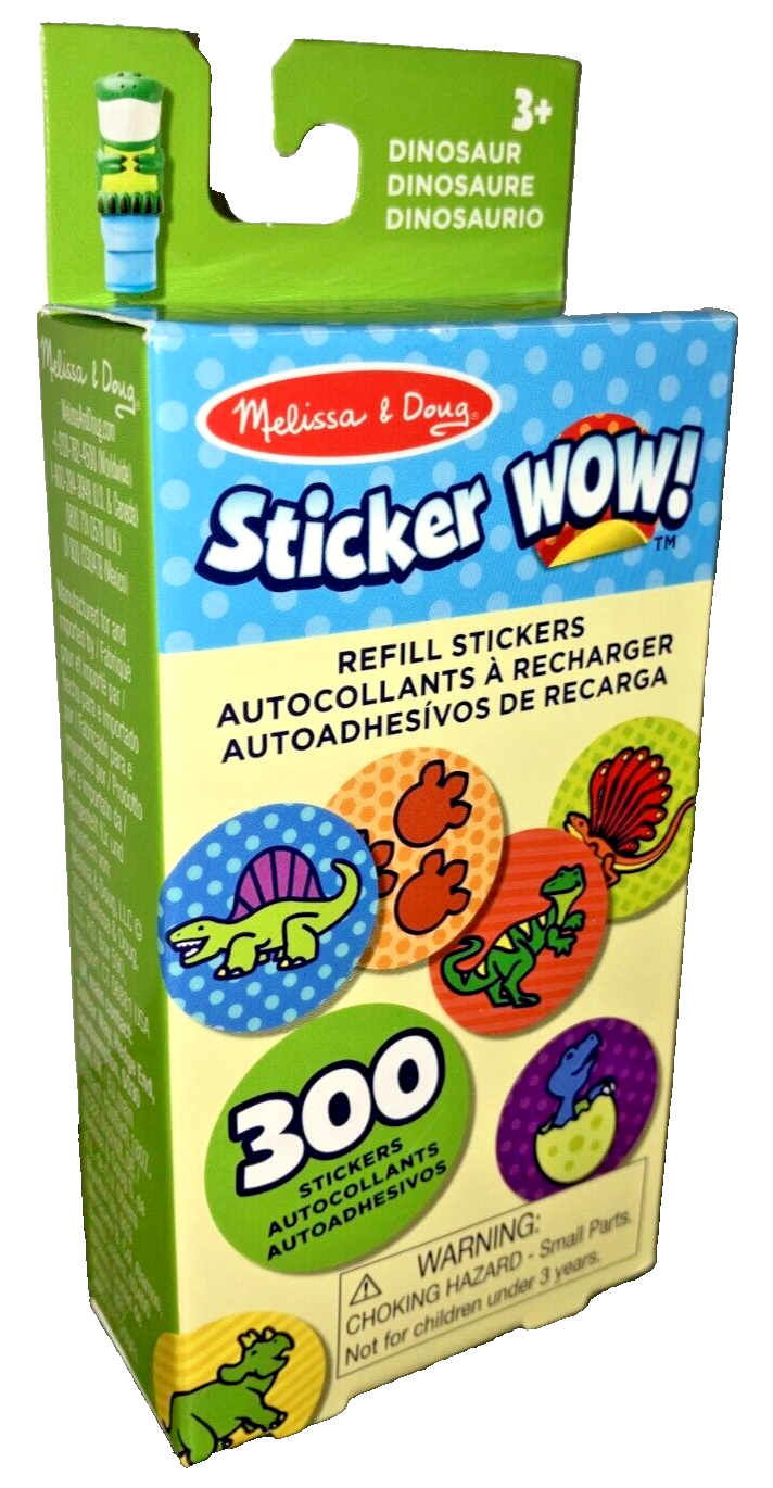 Melissa & Doug Sticker Wow! Refill Set 300 Stickers DINOSAUR (Stamper ...
