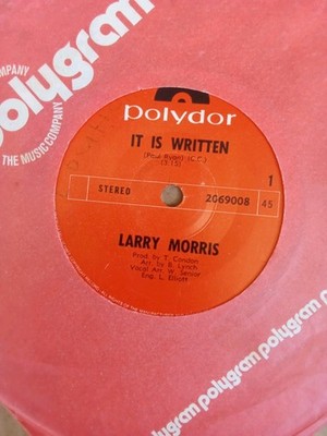 Larry Morris It Is Written 45 7 Inch New Zealand Pop Rock Polydor VG+ ...