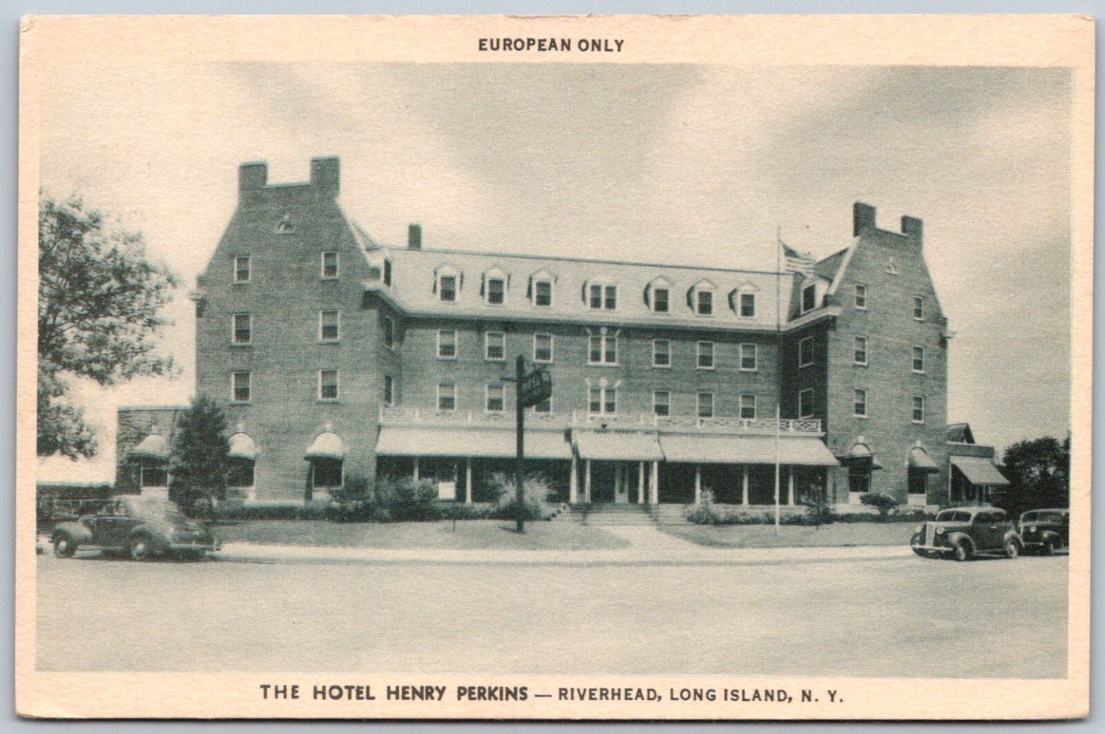 Postcard NY LI Riverhead Long Island New York Hotel Henry Perkins P3F ...