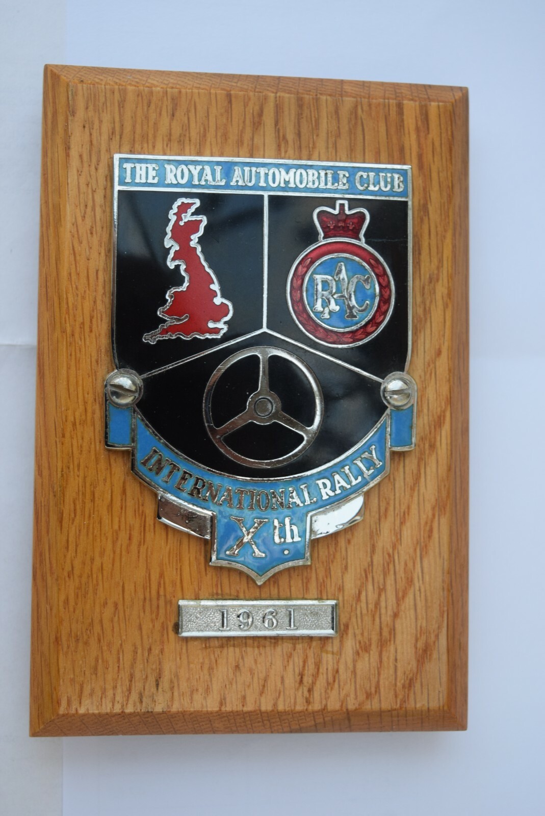 RAC Royal Automobile Club Xth International Rally Class Award Badge ...