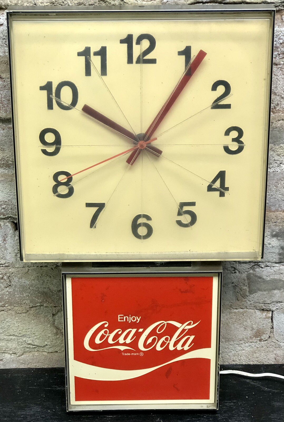 Vintage 1970's Enjoy Coca Cola Wall Clock Model G-012 Ingress Plastene ...