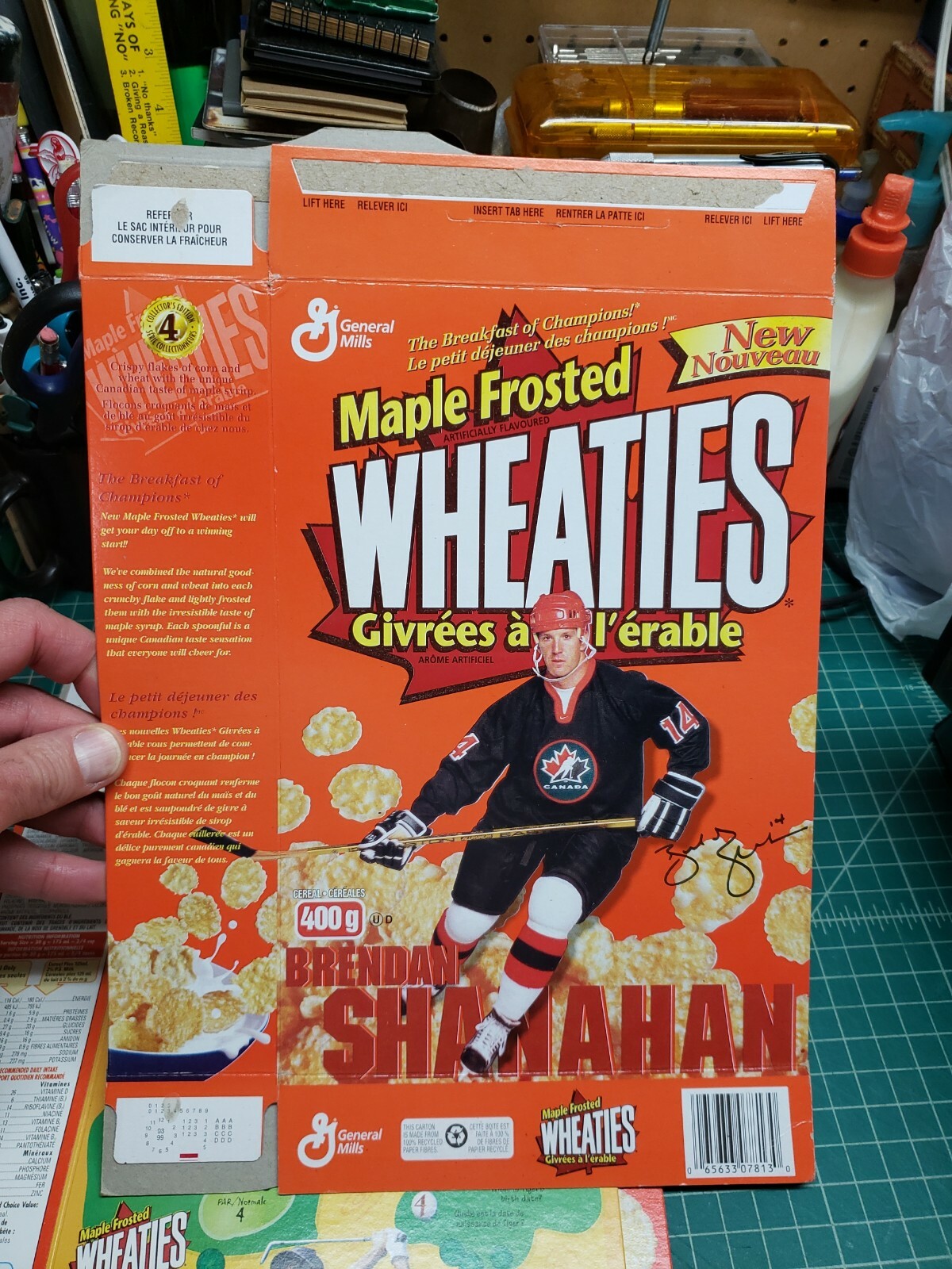 Canadian maple frosted Wheaties Hockey Brendan Shanahan Flat Empty Box ...