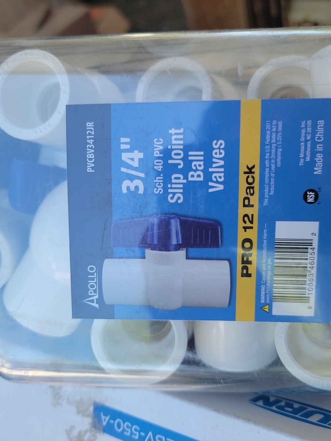 Apollo 3/4 in. x 3/4 in. PVC Schedule 40 Slip x Slip Ball Valve Pro ...