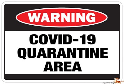 Warning VIRUS Quarantine Area Sticker/Decal Window, Door, Wall 6" x 4 ...