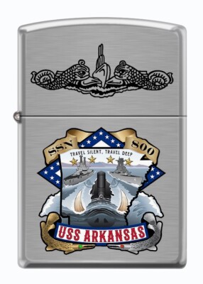 USS Arkansas (SSN-800) Submarine Zippo MIB Brushed Chrome | eBay