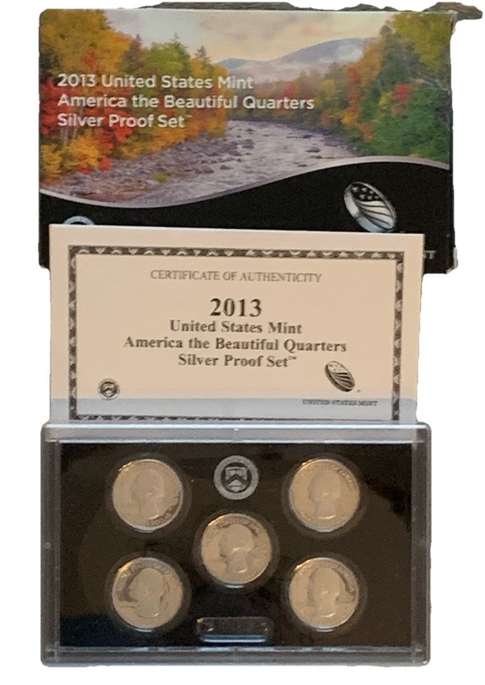 2013 ATB Silver Quarter Proof Set – 5 Coins – Original Box & COA – .90 ...
