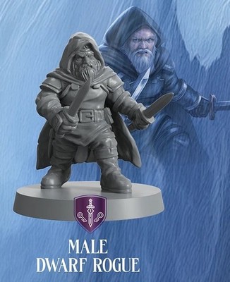 Rogue Dwarf Male Mini Miniature Figure Dungeons & Dragons Pathfinder D ...