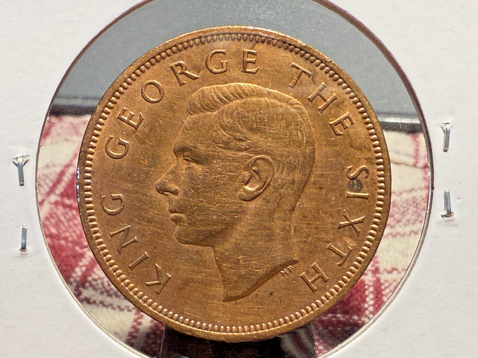 1952 New Zealand George VI One Penny 1¢ KM# 21 31mm ~SP4615 | eBay