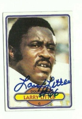 Larry Little 1980 Topps signed auto autographed card Dolphins | eBay