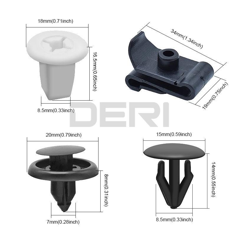 50Pcs Clips Car Door Fender Bumper Panel Fastener Screw Rivets Push Pin ...