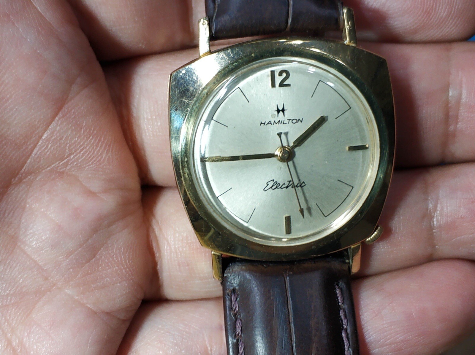 Antique Vintage Watch Hamilton Electric 505 gold filled runs on back ...