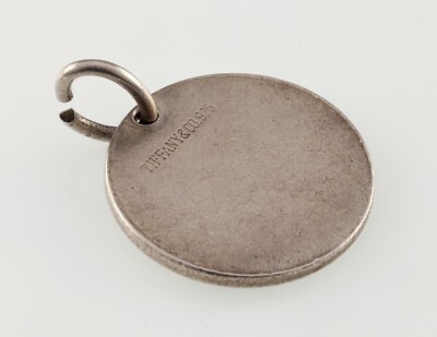 Tiffany & Co. Sterling Silver Round Tag Blank Engravable Charm 23.5 mm ...