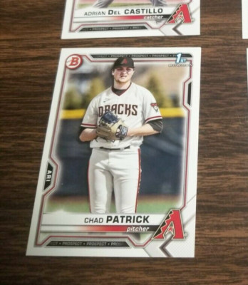 CHAD PATRICK 2021 BOWMAN DRAFT CARD BD-51 DIAMOMDBACKS (FIRST ROOKIE ...