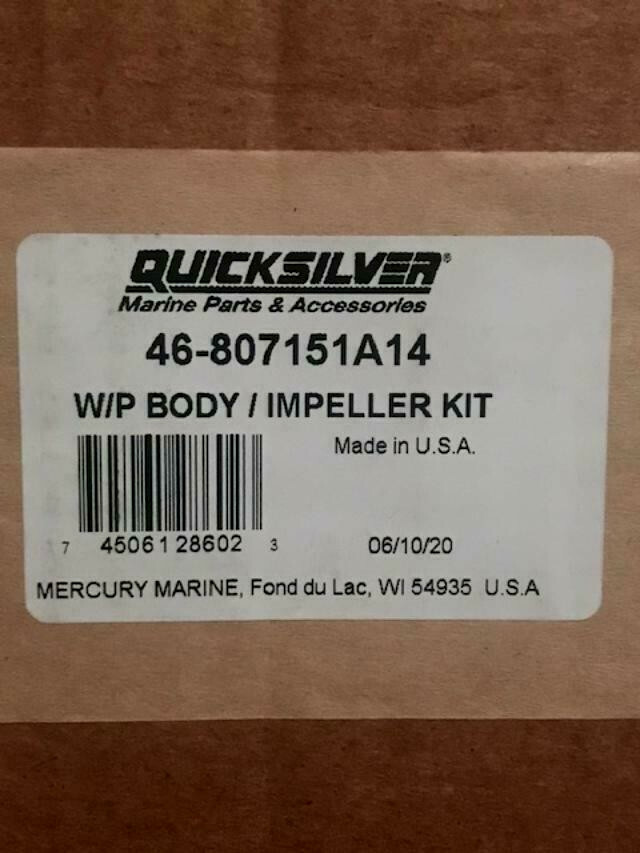 MerCruiser #46-807151A14 Bravo Sea Water Pump Body Impeller Repair Kit ...