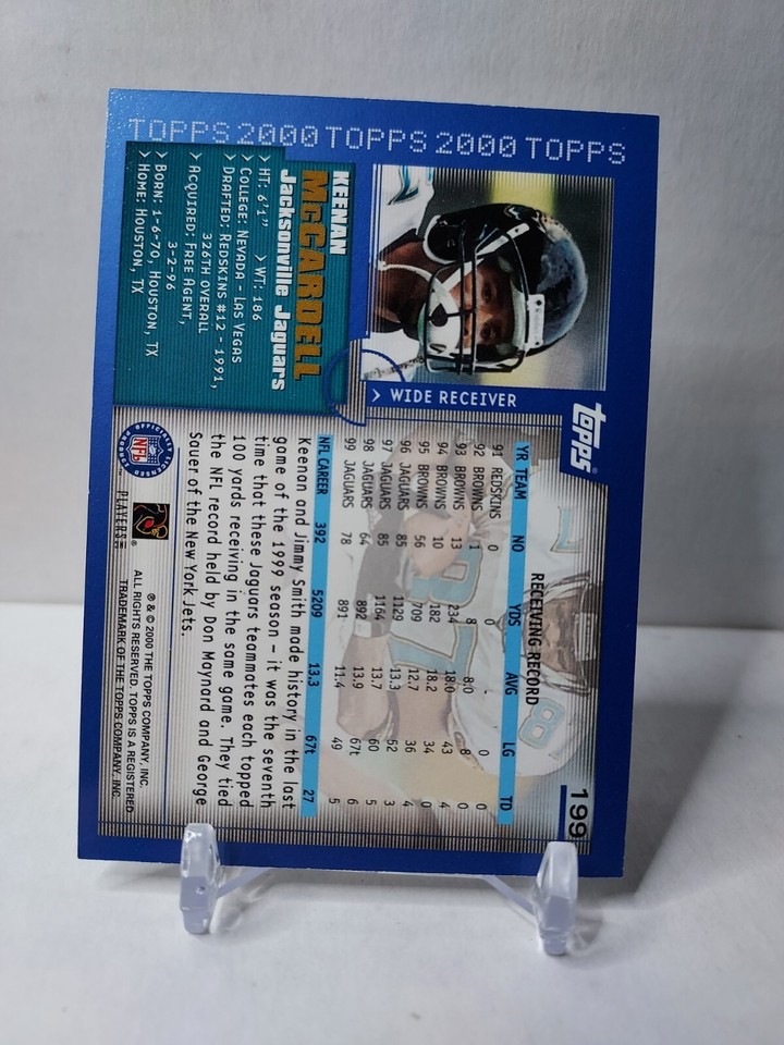 2000 Topps Football Card #199 Keenan McCardell Jacksonville Jaguars | eBay