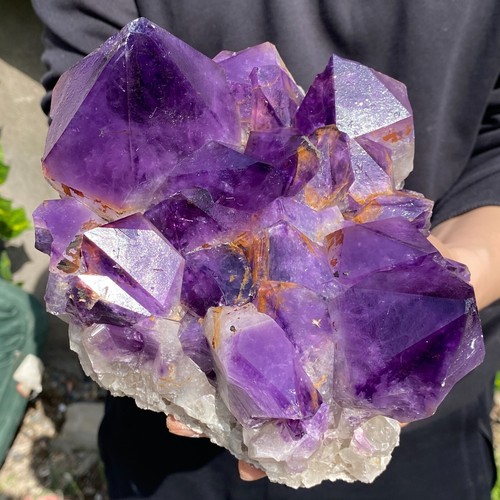 6.8LB Natural Amethyst geode quartz cluster backbone crystal specimen ...