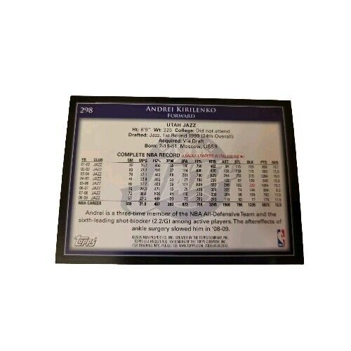 2009 Topps NBA Utah Jazz Basketball Card #298 Andrei Kirilenko (D5 | eBay