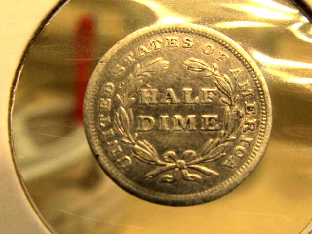 Rare AU+ 1837 "no stars" Seated half dime ... a great type coin ( item ...