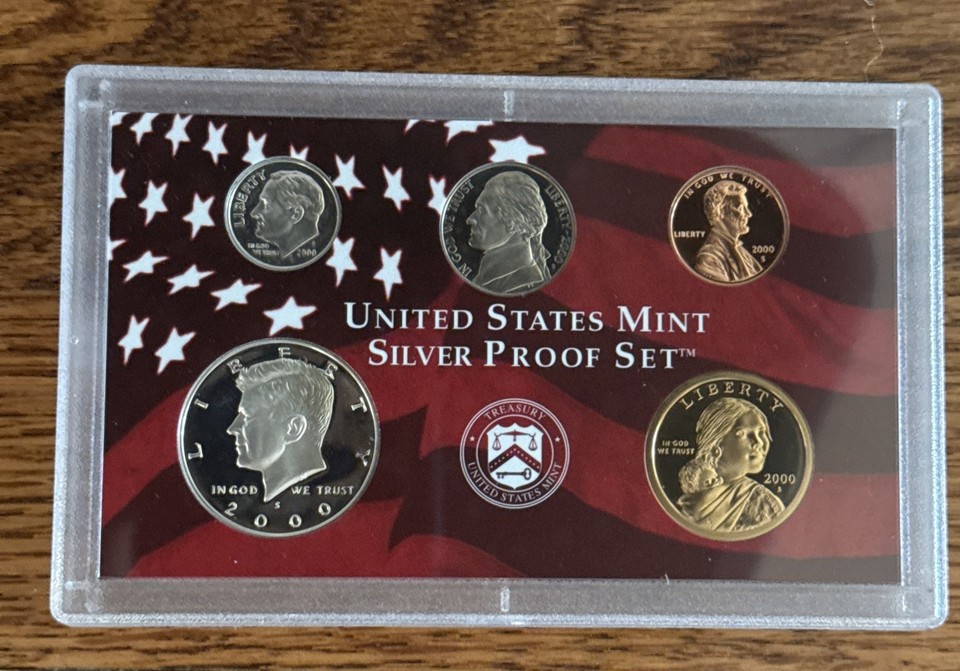 2000 United States Mint SILVER Proof Set 10 Coin with State quarters ...