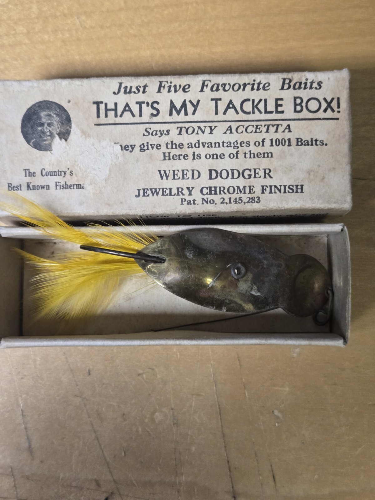 Vintage Tony Accetta Jewelry Chrome Weed-Dodger Fishing Original Box | eBay