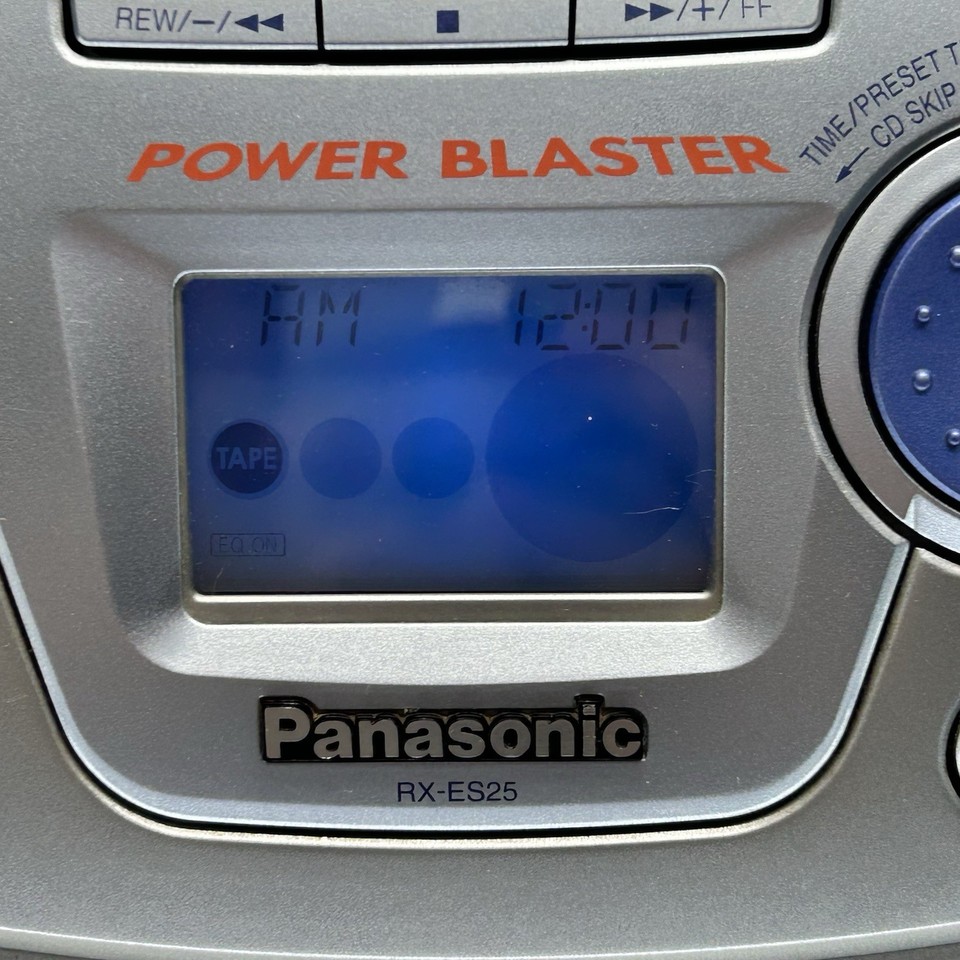 Panasonic RX-ES25 CD/Radio/Cassette Boombox NO REMOTE Y2K SILVER 2001 ...