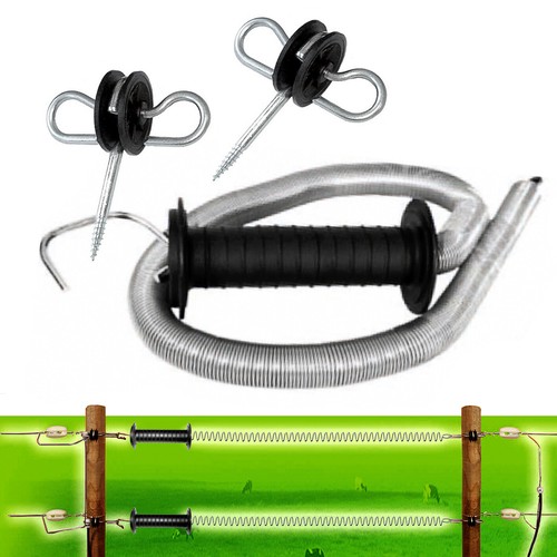 ELECTRIC FENCE SPRING GATE KIT External Coil Gate Insulator Handle 5m ...