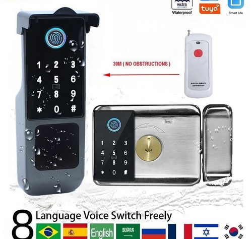 Waterproof Fingerprint Lock Remote Unlock Digital Code Garden ...
