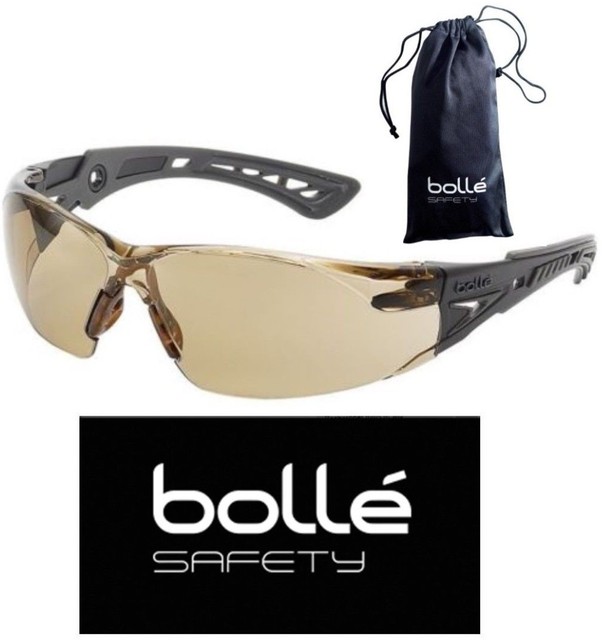 Bolle Rush Plus Safety Glasses Black/gray Twilight PC ANSI Lens Z87 ...