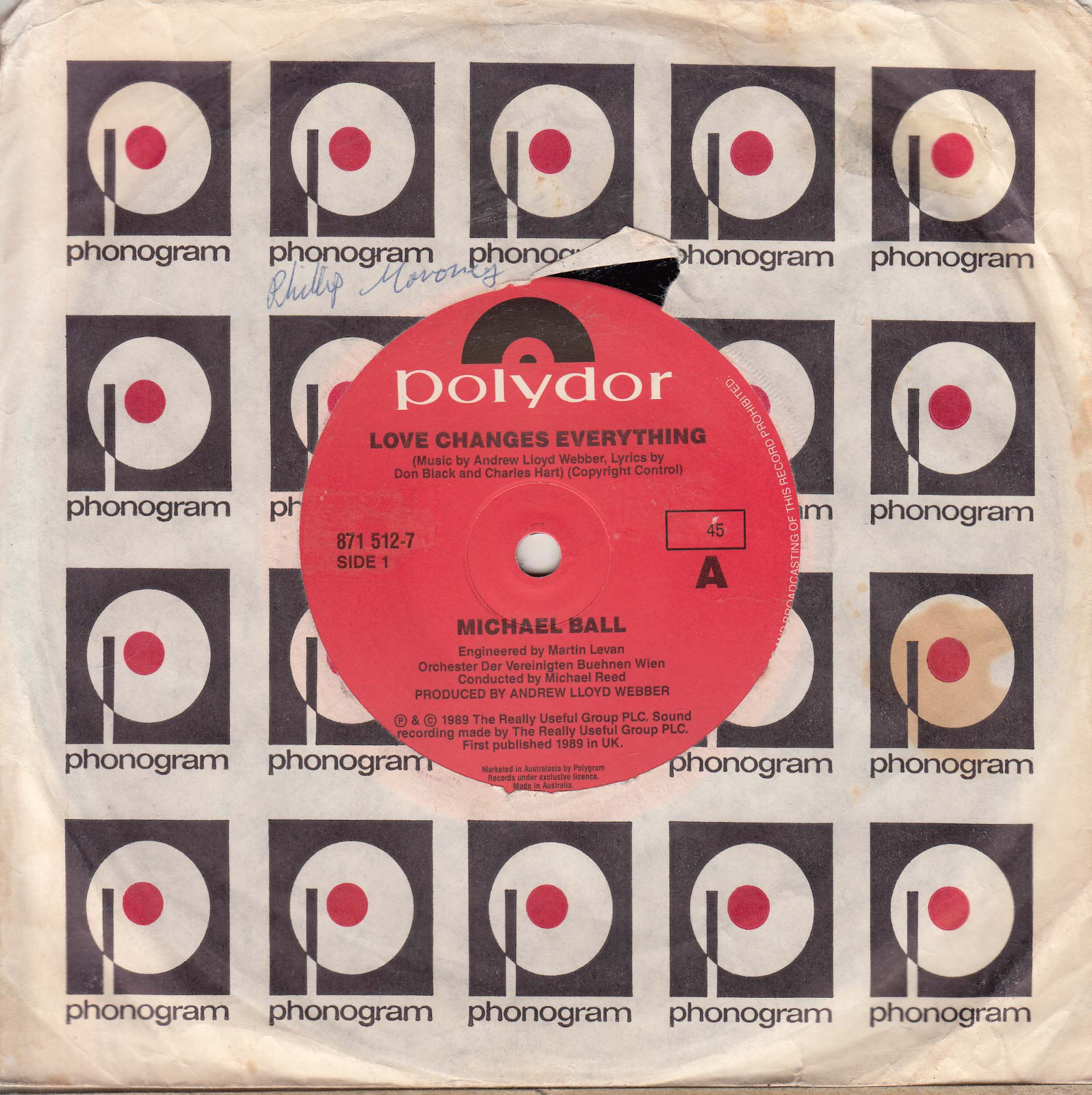 MICHAEL BALL Love Changes Everything / Aspects Of Aspects 45 | eBay