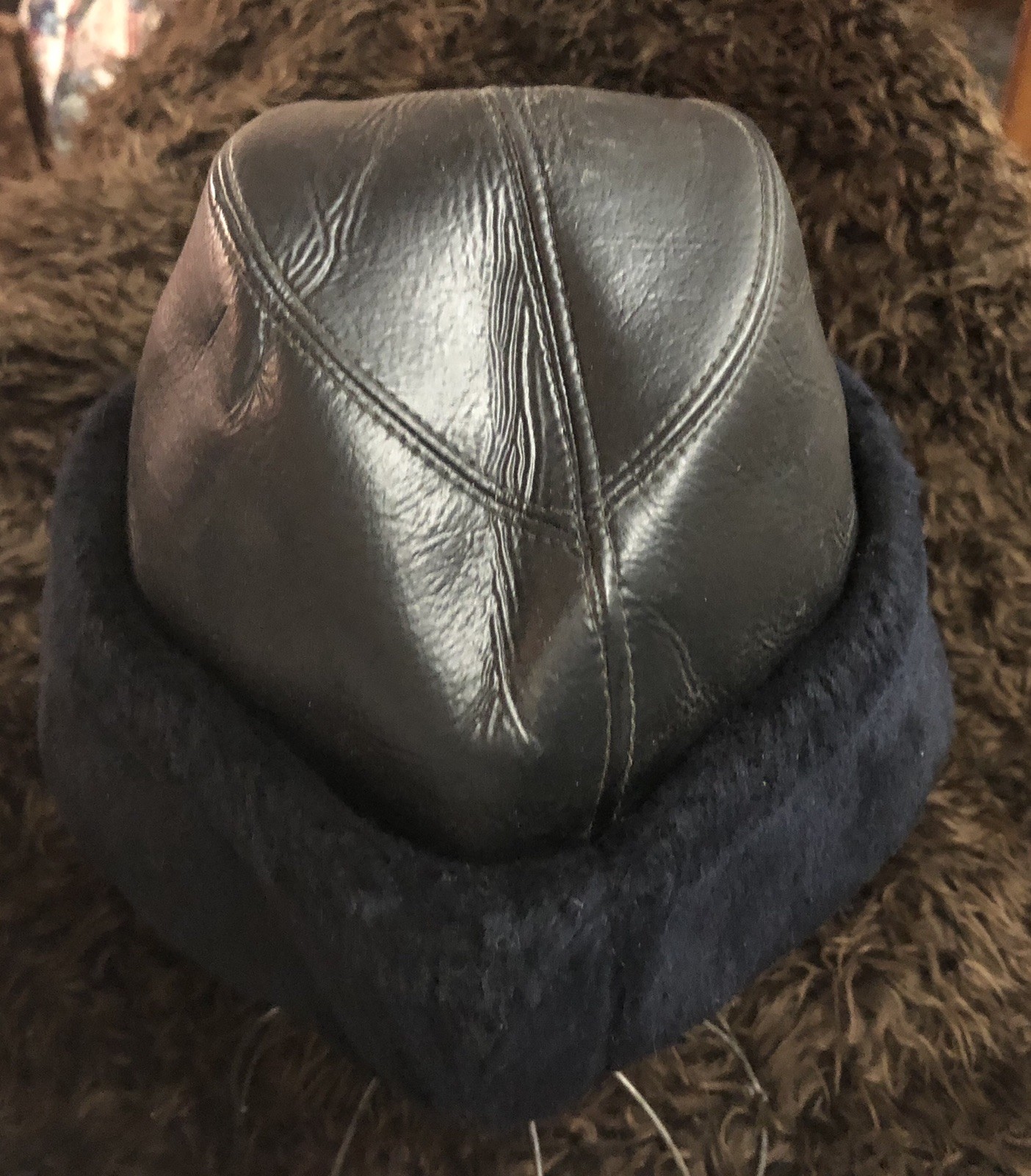 1960s Navy Blue Leather and Faux Fur Ladies Cossack Hat | eBay