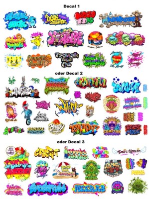 Graffiti- Blast off...Decals...(10)... wähle eine Vorlage aus.. | eBay