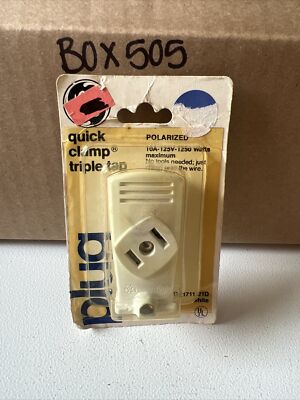 GE GE1711-21D Quick Clamp Triple Tap Plug White | eBay
