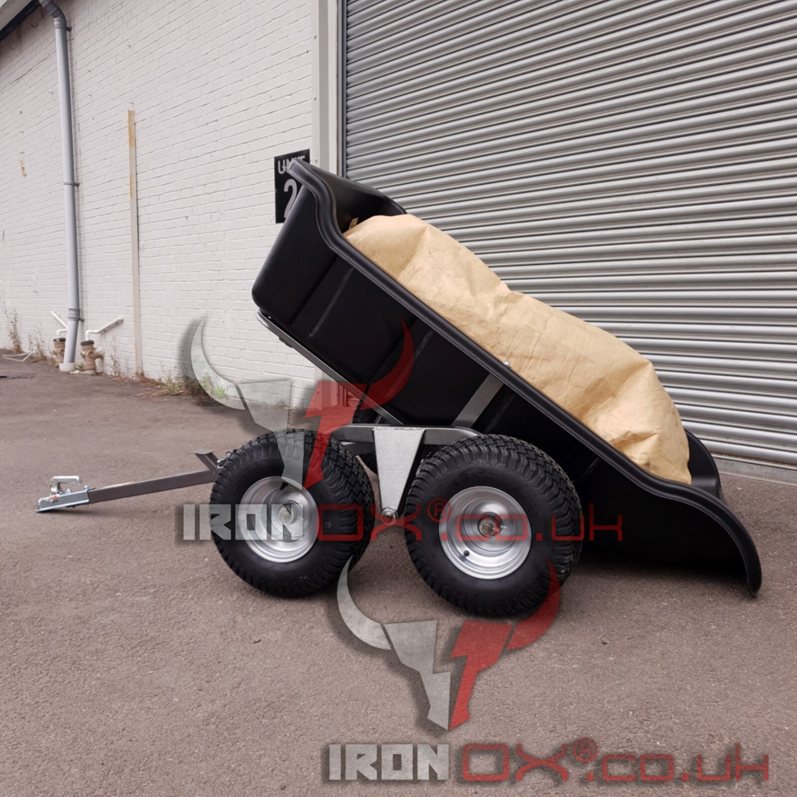 Quad ATV Tipping Trailer 4 wheel farm logging trailer equestrian ...