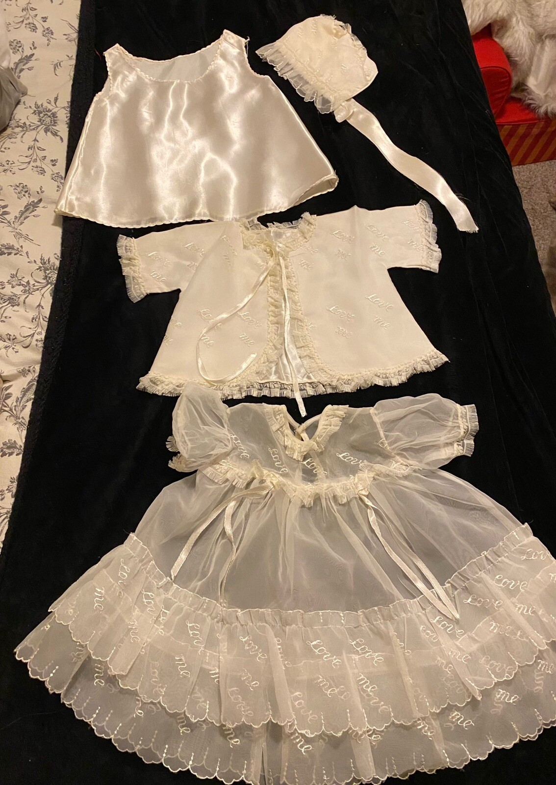 1965 vintage baby baptism dress set - Gem
