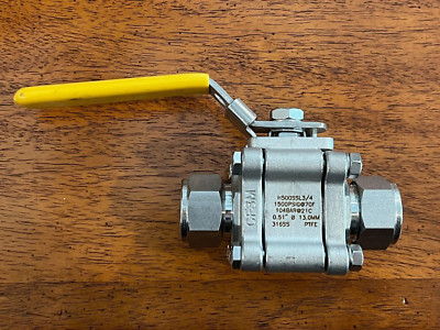 HAM-LET H-500-SS-L-3/4" SS Ball Valve, 3/4" Let-Lok Tube -Open box (New ...